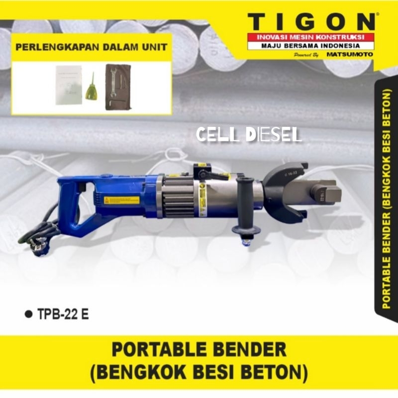 Jual Portable Bender / Bengkok Besi Beton TIGON TPB-22 E | Shopee Indonesia