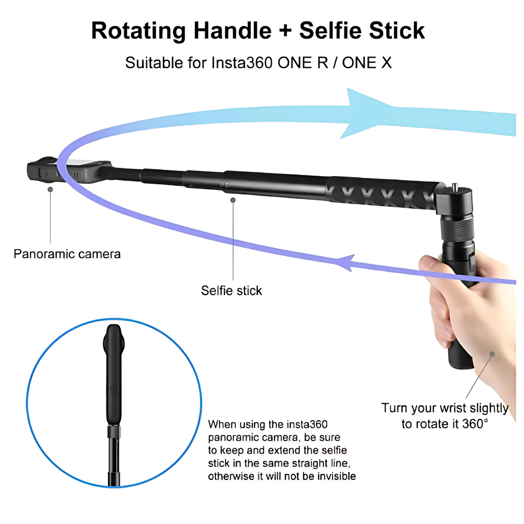 Jual Tripod Handle 2in1 Grip Bullet Time Rotating Invisible Stick ...