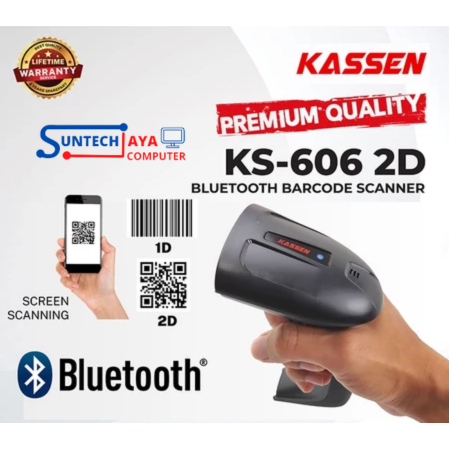 Jual 2D Bluetooth Barcode Scanner Kassen KS-606 1D 2D KASSEN KS606 WITH ...