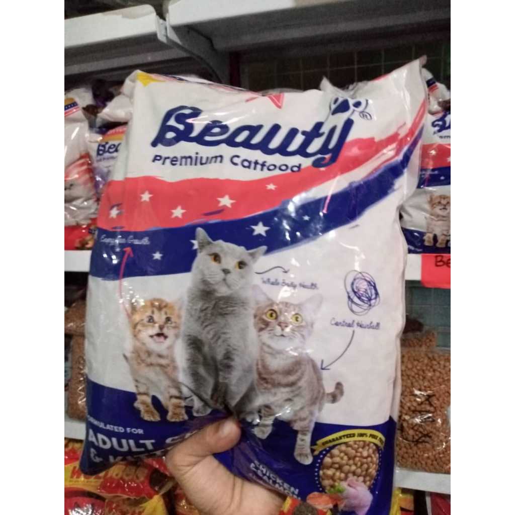 Jual Beauty premium makanan kucing kering 1kg dry food pakan kucing ...