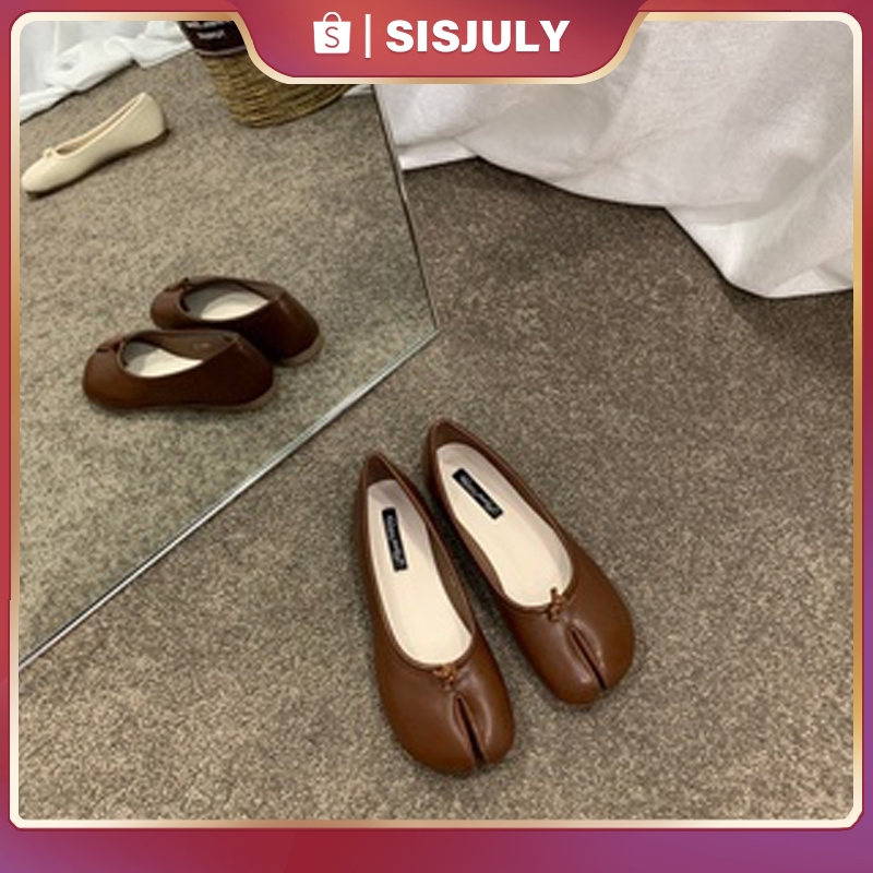 Jual 【Ready】[ BISA COD] #Sisjuly# Wanita sepatu baru datar bawah split ...