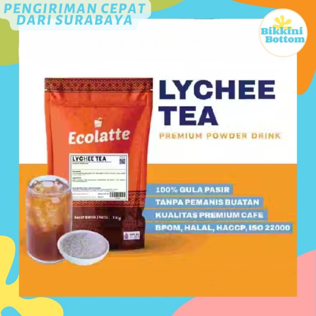 Jual Bubuk Minuman LYCHEE TEA Ecolatte Premium 1kg Bubuk LYCHEETEA Rasa ...