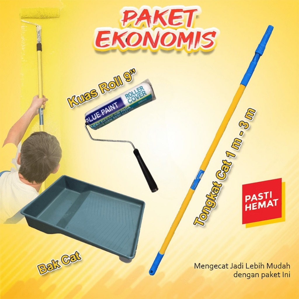 Jual PAKET EKONOMIS | Alat Cat Tongkat Kuas roll dan Bak cat Murah ...