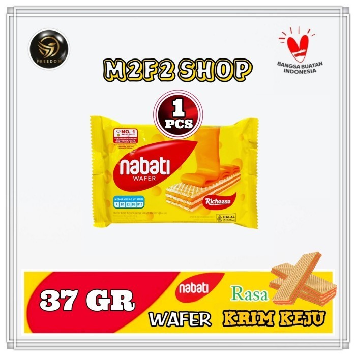 Jual Nabati Wafer Richeese Cheese Cream | Krim Keju Sachet - 37 gr ...