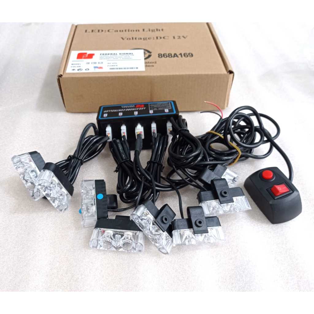 Jual (Pku-Imp) Lampu LED Strobo Grill Federal 8 titik 12V | Shopee ...