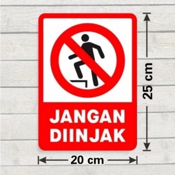 Jual STIKER JANGAN DI INJAK 20X25CM sign rambu k3 | Shopee Indonesia