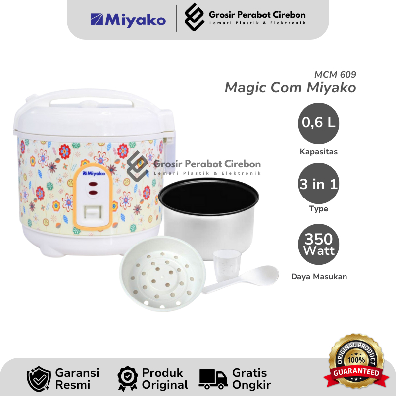 Jual MIYAKO MAGIC COM MCM-609 MINI / MCM 609 MAGIC COM MINI MIYAKO 0,6 ...