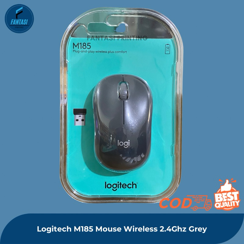 Jual Logitech M185 Mouse Wireless 2.4Ghz Grey/Abu-Abu | Shopee Indonesia