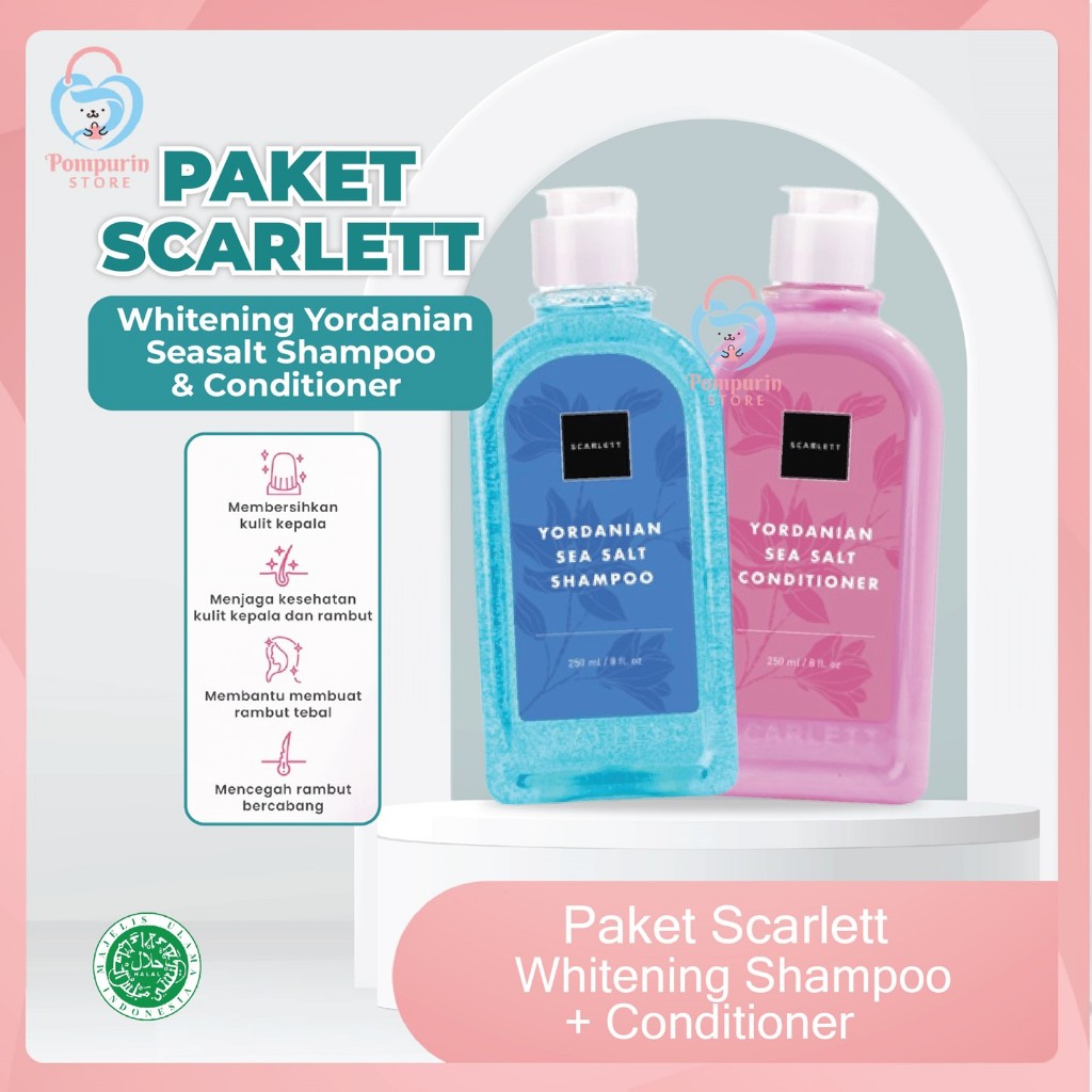 Jual PAKET SCARLETT Whitening Yordanian Seasalt Shampoo + Conditioner ...