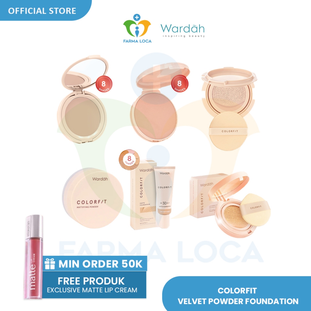 Jual Wardah Colorfit Velvet Powder Foundation - Mattifying Powder ...