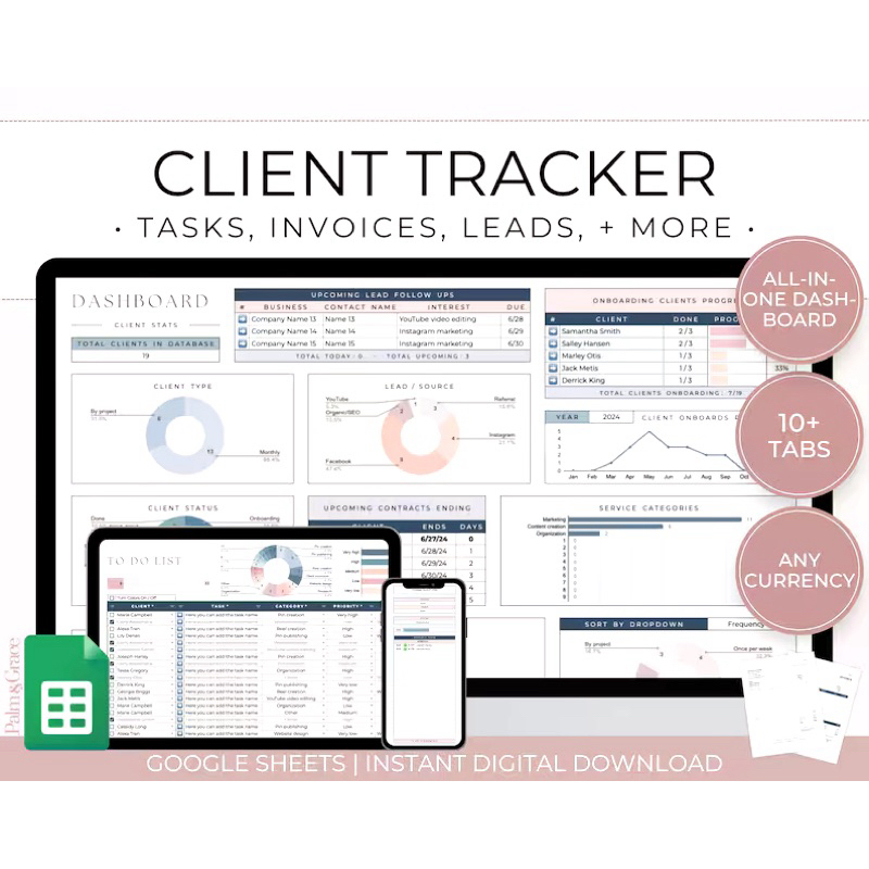 Jual Client Tracker Google Sheets Spreadsheet, Small Business ... Jual Client Tracker Google Sheets Spreadsheet, Small Business ...