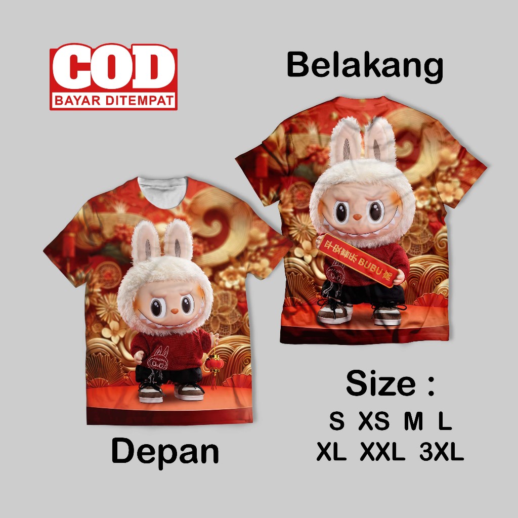Jual Kaos Fullprint Cute Labubu Doll Chinese New Year Wallpaper Keren ...