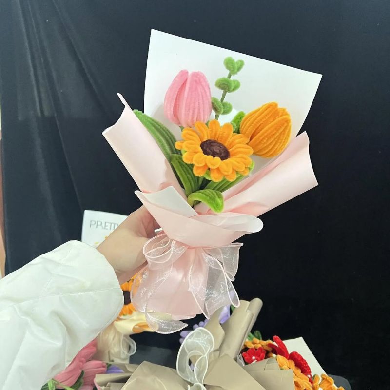 Jual [FREE PACKING DAN KARTU UCAPAN] BUKET BUNGA KAWAT BULU/BOUQUET ...