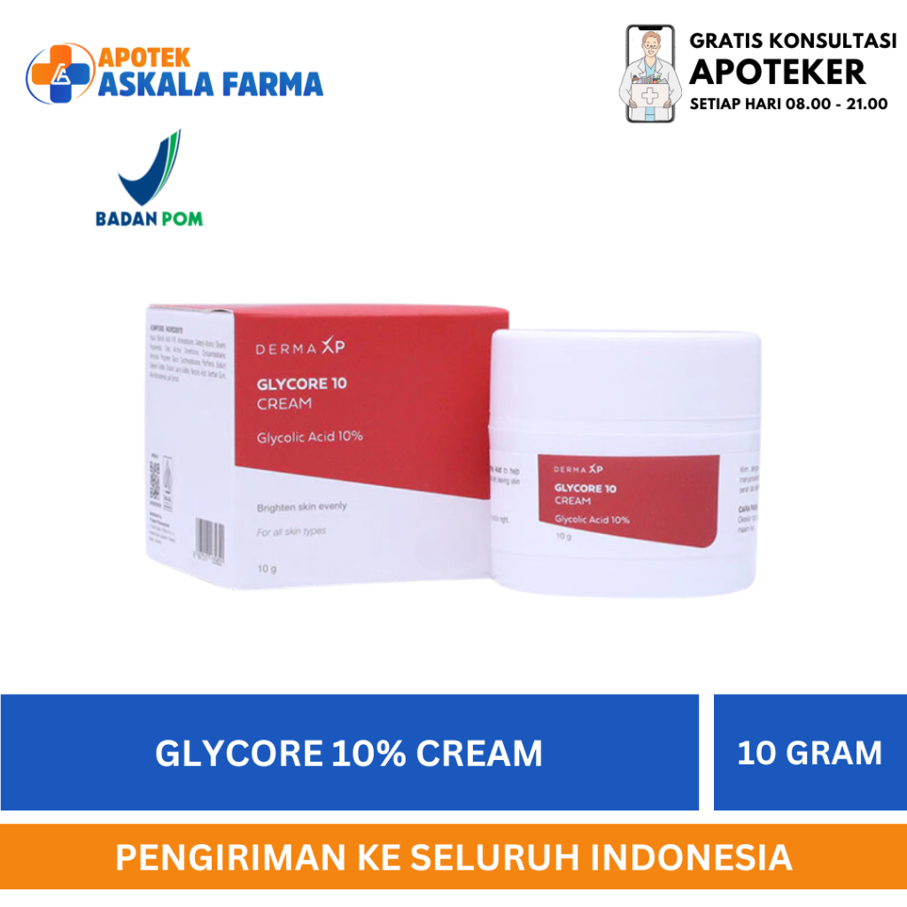 Jual GLYCORE 10 CREAM 10 GR / GLYCOLIC ACID 10% / KRIM BINTIK DAN FLEK ...