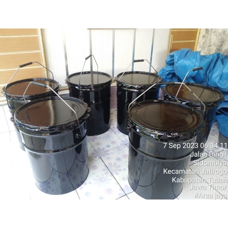 Jual tempat sampah besi 20 liter, tempat membakar sampah, ember besi 20 ...
