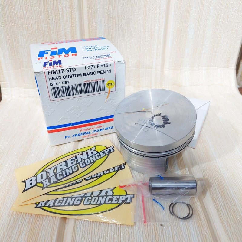 Jual PISTON KIT SEHER KIT FIM 17 CUSTOM DOME DIAMETER 77 / 78 PIN 15 ...