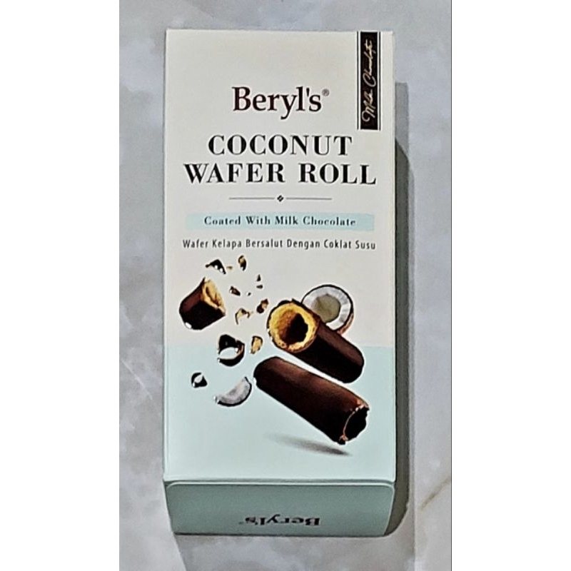 Jual Beryl's Coconut Wafer Roll Coated milk chocolate 120 gram | Shopee ...