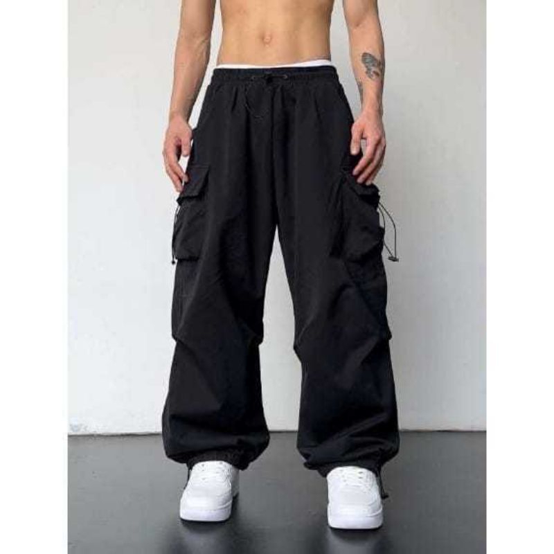 Jual Celana Cargo Pria Panjang Model Terbaru High Waist Korean Stail Casul Tali Serut Pinggang ...