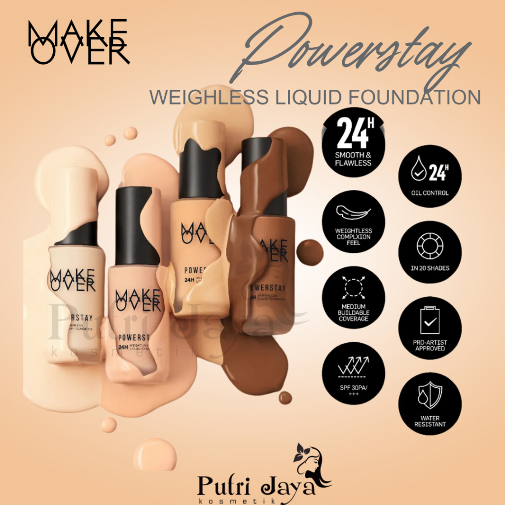 Jual MAKEOVER Powerstay Weightless Liquid Foundation | Shopee Indonesia