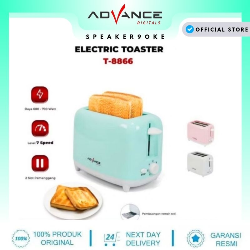 Jual Pemanggang roti 2 slice toaster advance t 8866 t8866 | Shopee ...