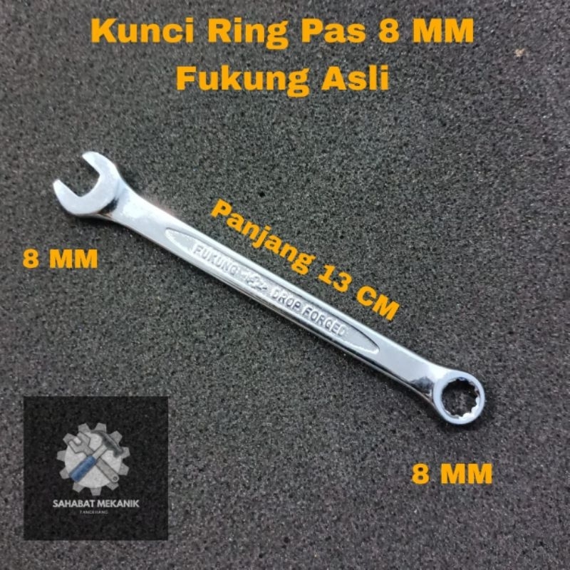 Jual Kunci R/P 8 MM FUKUNG ASLI - Ring Pas Combination Wrench Tools 8MM | Shopee Indonesia