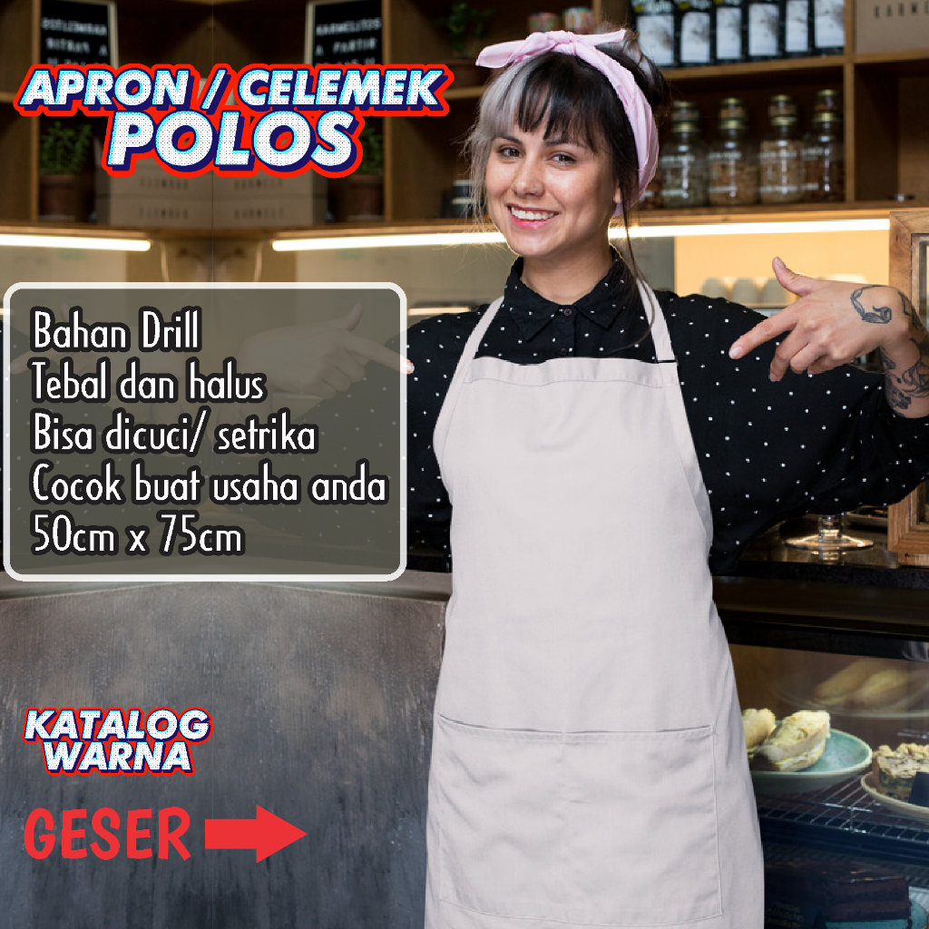 Jual SHENAKU // Apron POLOS / Celemek POLOS (etalase khusus pembelian ...
