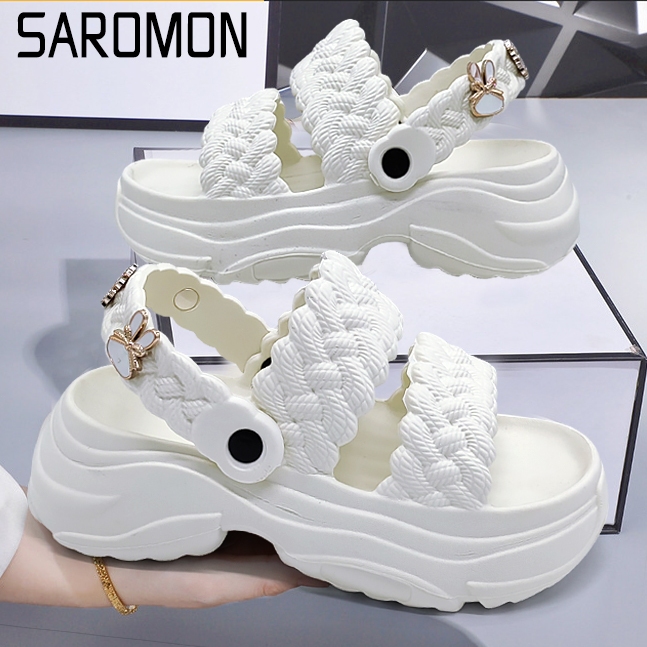 Jual SAROMON(Surabaya) Sandal Wanita Kekinian Wedges FUJI Tinggi Sandal ...