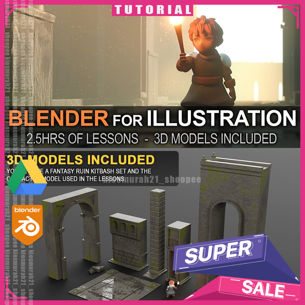 Jual Blender 3D - Blender for Illustration by Sam Carr 3D Blender Tutorial | Shopee Indonesia