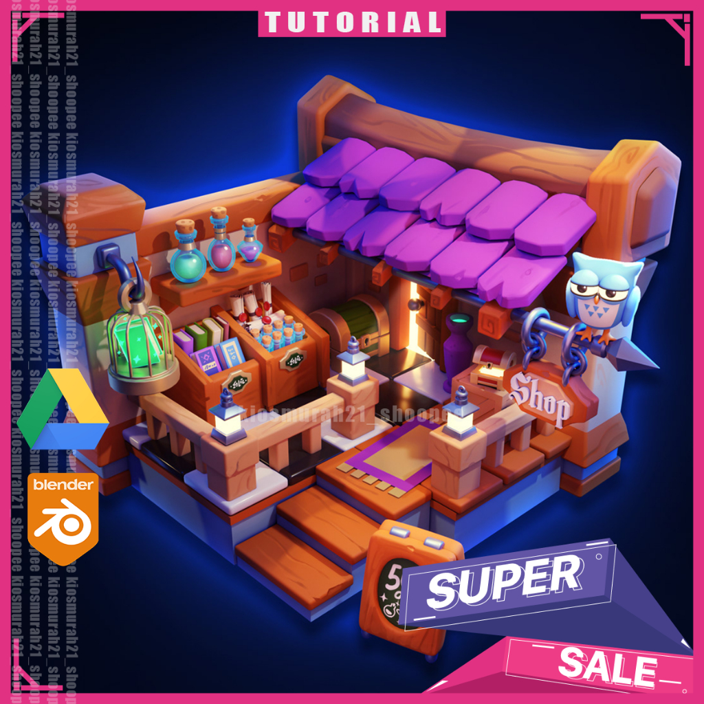 Jual Blender 3D - Class101 - Create Cute 3D Illustration with Blender - P Kelen 3D Blender ...