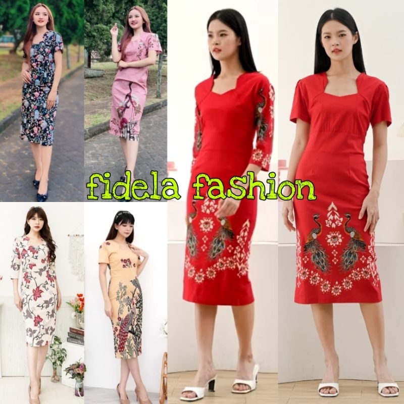 Jual DRESS BATIK NATAL 056 GW 056 BV 056 FS | DRESS BATIK WANITA ...