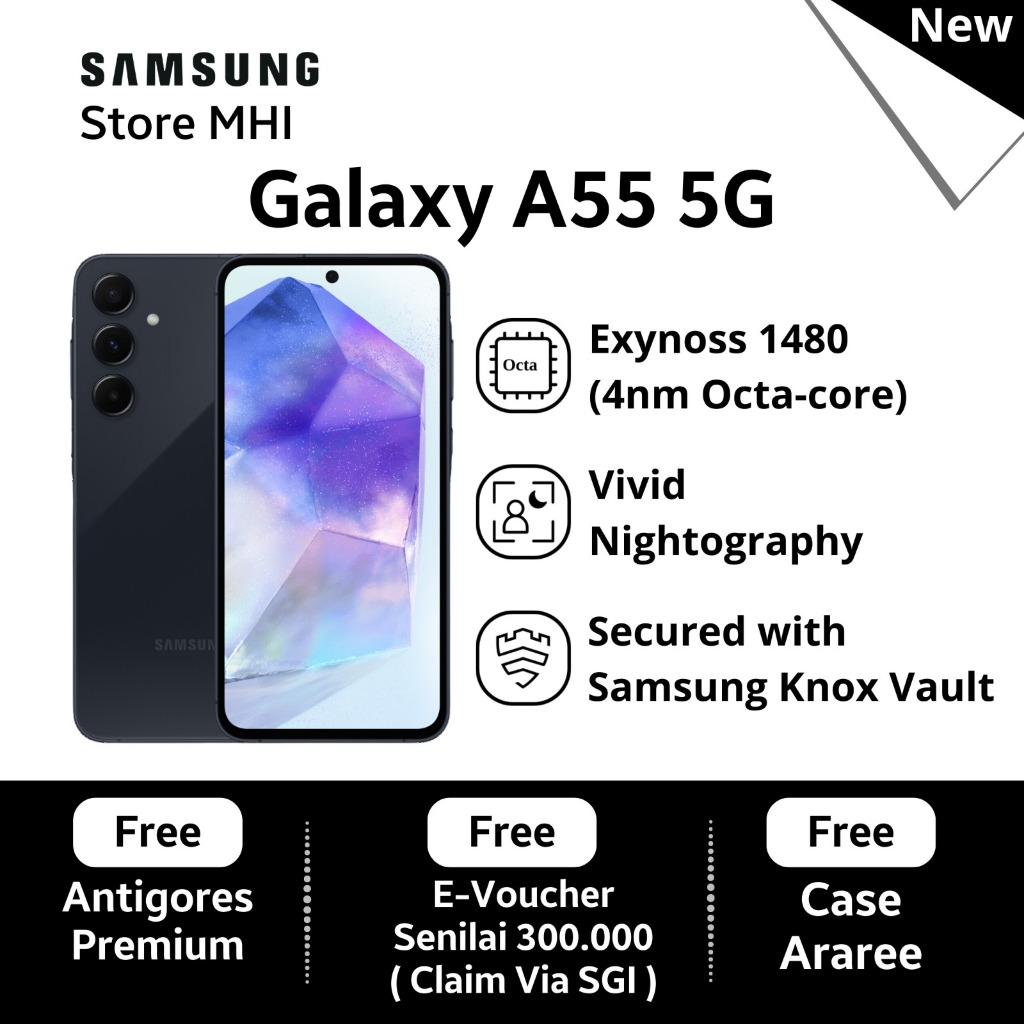 Jual Samsung Galaxy A55 8/256GB 5G Original, Garansi Resmi, Antigores ...