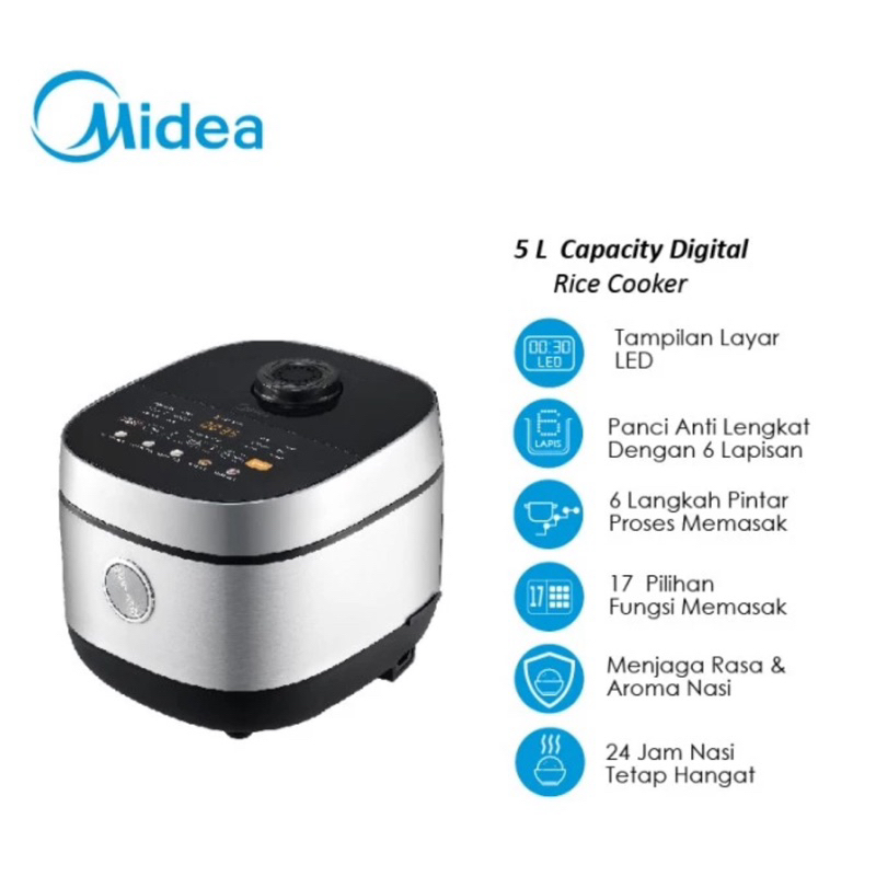 Jual Midea Digital Rice Cooker 1.8 Liter MB-FS5021W | Shopee Indonesia