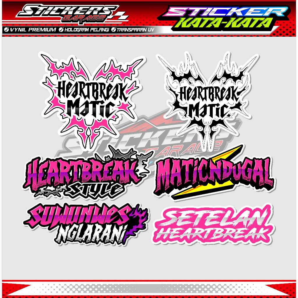 Jual STICKER PACK KATA KATA HEARTBREAK MATIC/ STICKER KATA-KATA TERBARU ...