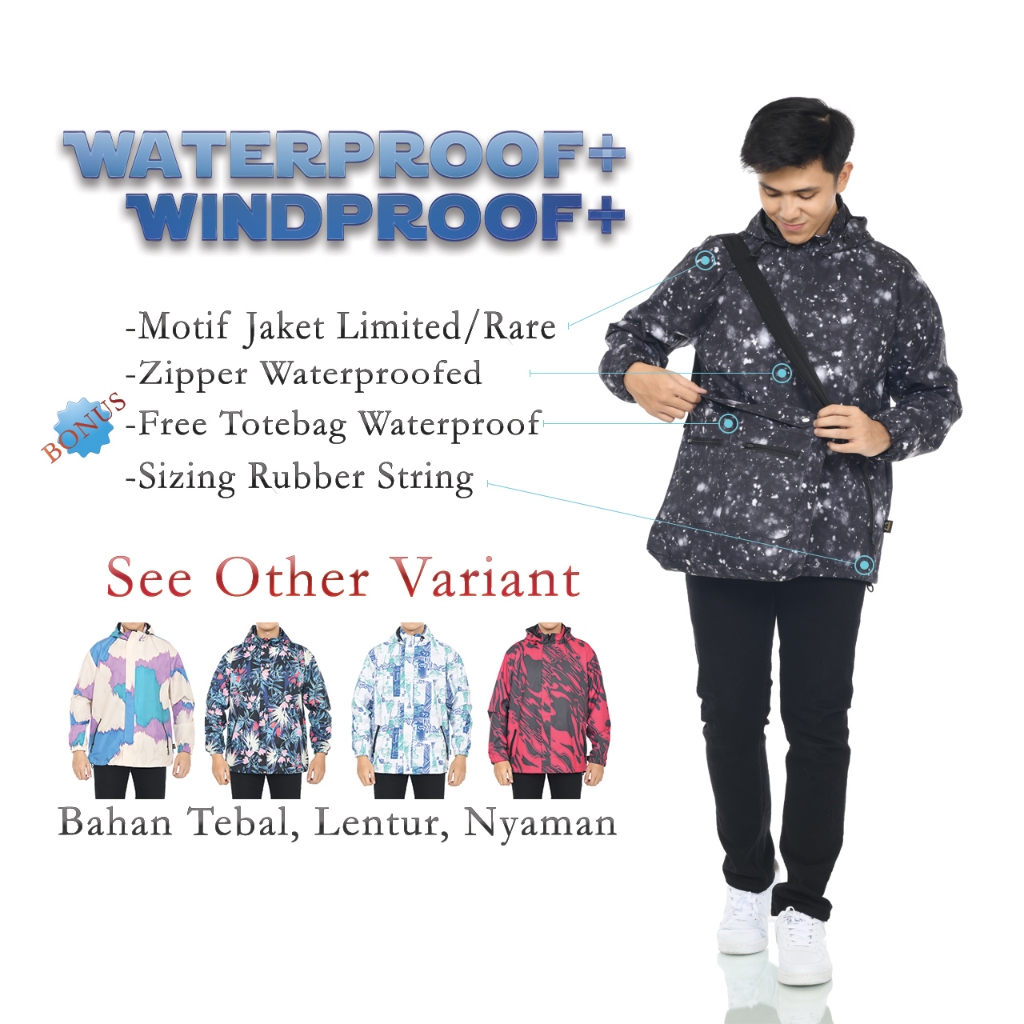 Jual Jaket Waterproof Jaket Outdoor Jaket Hujan | Free Totebag Anti Air ...