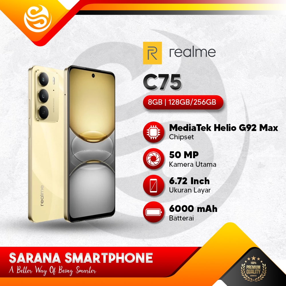 Jual Realme C75 8GB 128GB 256GB IP66/68/69 Dust Water Resistance Military Grade Shock Resistance ...