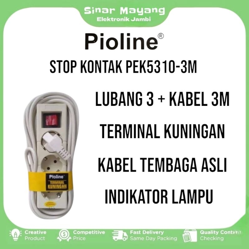 Jual Terminal Colokan PIOLINE PEK-5310/ Terminal Colokan 3 Lubang Arde ...
