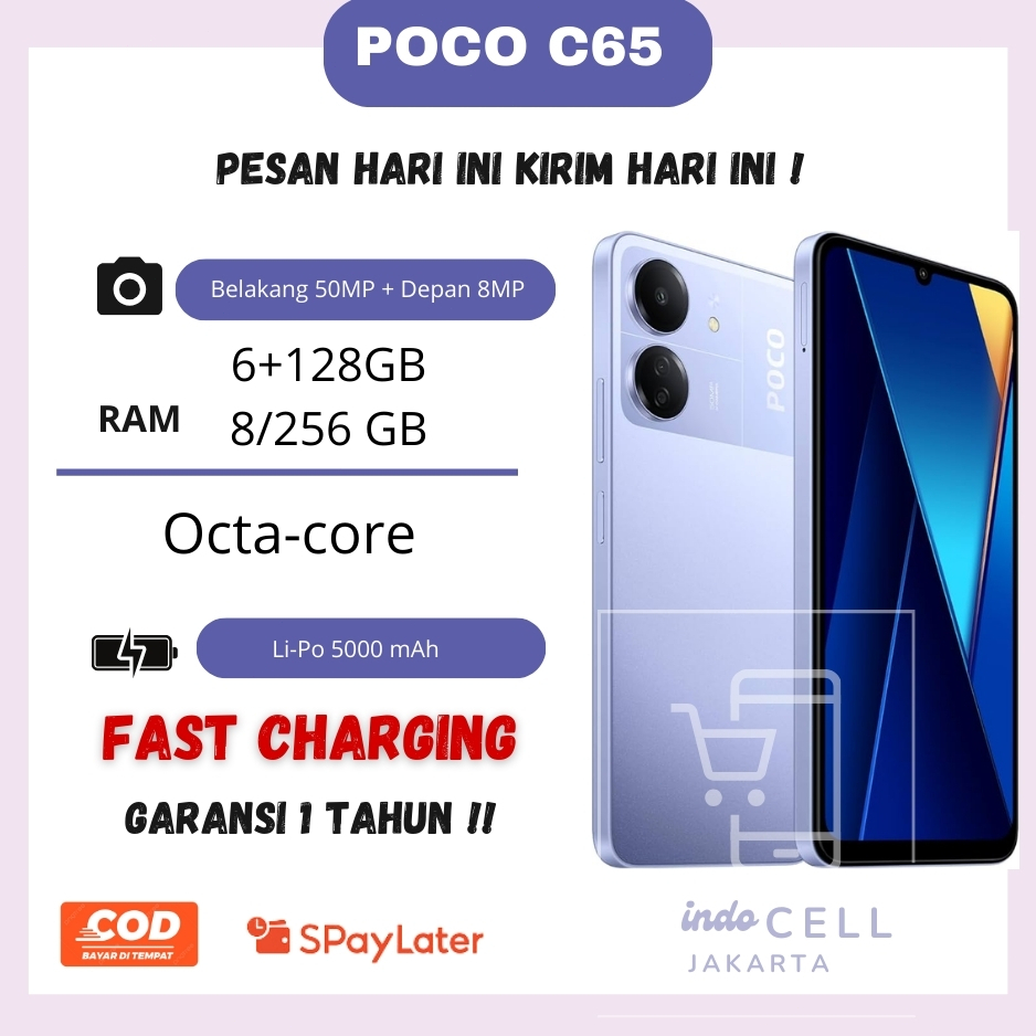 Jual POCO C65 RAM 8/256 GB FAN RAM 6/128 GB FULSET BERGARANSI TERMURAH | Shopee Indonesia