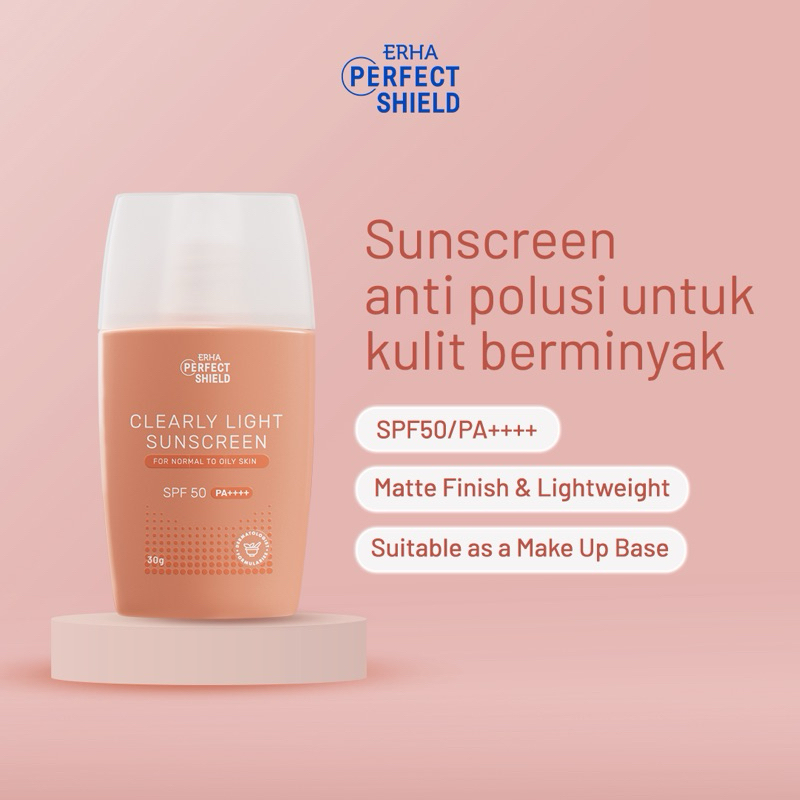 Jual ERHA PERFECT SHIELD CLEARLY LIGHT SUNSCREEN SPF 50 PA++++ NORMAL TO OILY SKIN SUNBLOCK ...