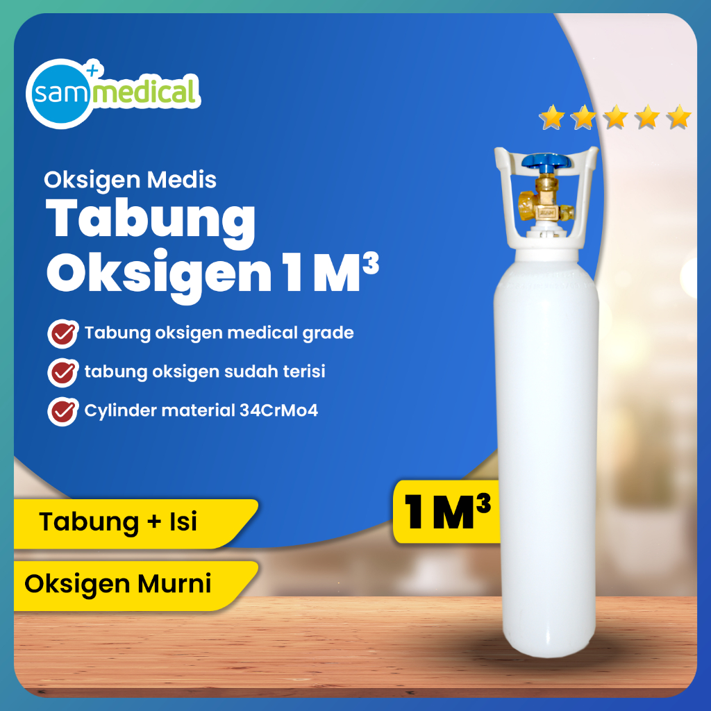 Jual Tabung Oksigen Standar khusus Medis 1 m3 Warna Putih ( Tabung ...