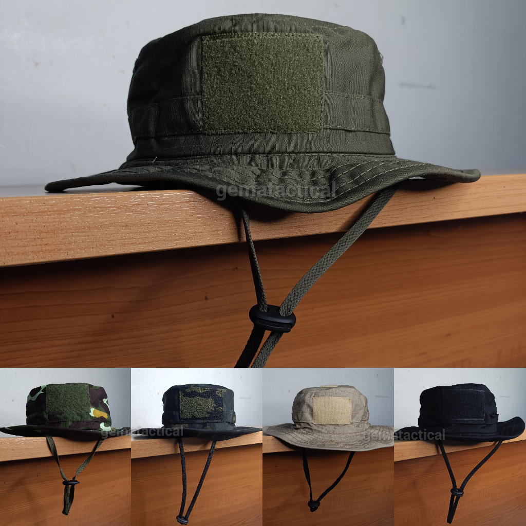 Jual Topi Rimba Perekat Tactical Multicamblack / Topi rimba loreng ...