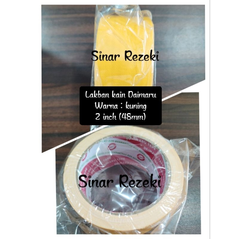 Jual 1 buah!! Lakban kain jilid kuning daimaru/lakban jilid 48mm ...