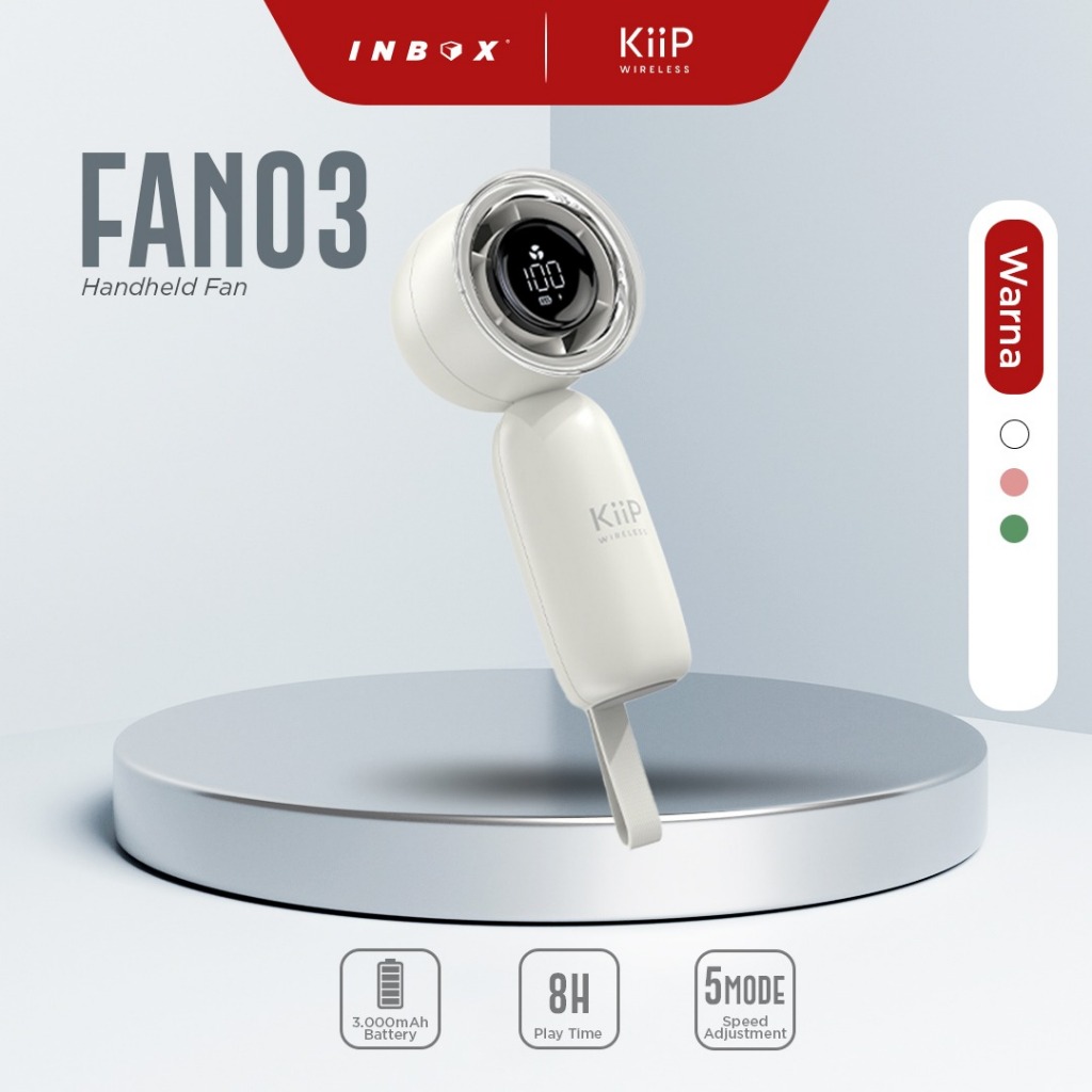 Jual KiiP Fan03 Kipas Angin Mini Portable Rechargeable Fan-5 Speed Kipas Genggam LED Display ...