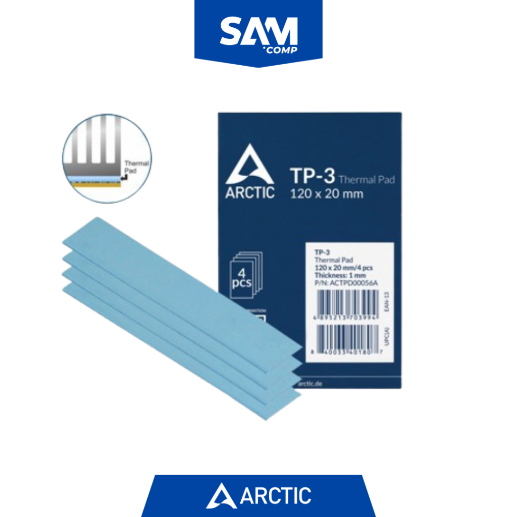 Jual Thermal Pad Arctic TP-3 TP3 120x20x1mm 4 Pcs | 6W/mK High ...