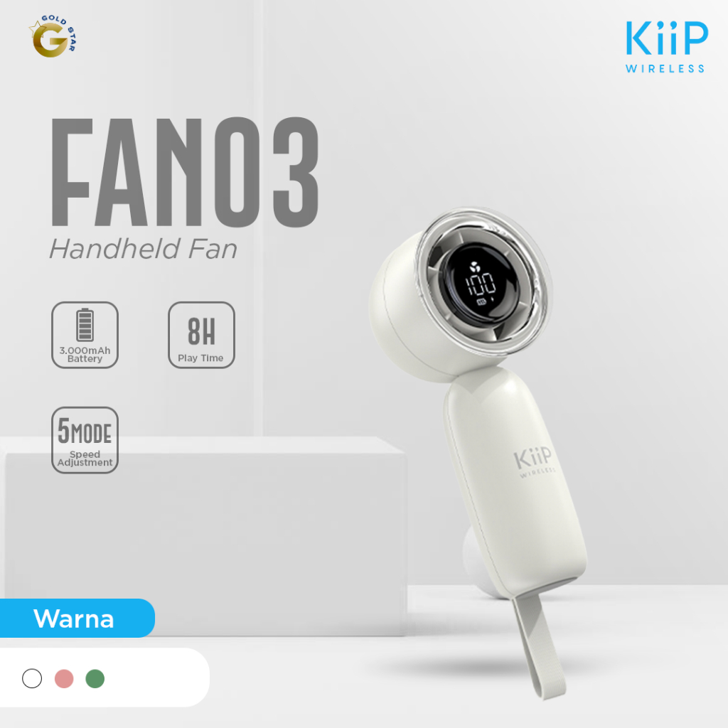 Jual KiiP Fan03 Kipas Angin Mini Portable Rechargeable Fan-5Speed Kipas ...