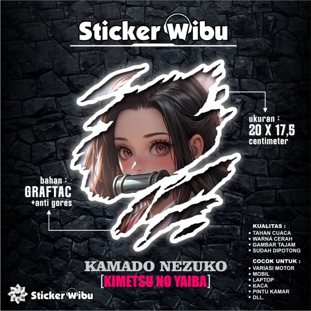 Jual STIKER ANIME UNIVERSAL KAMADO NEZUKO ANIME UNTUK MOTOR.MOBIL PC ...