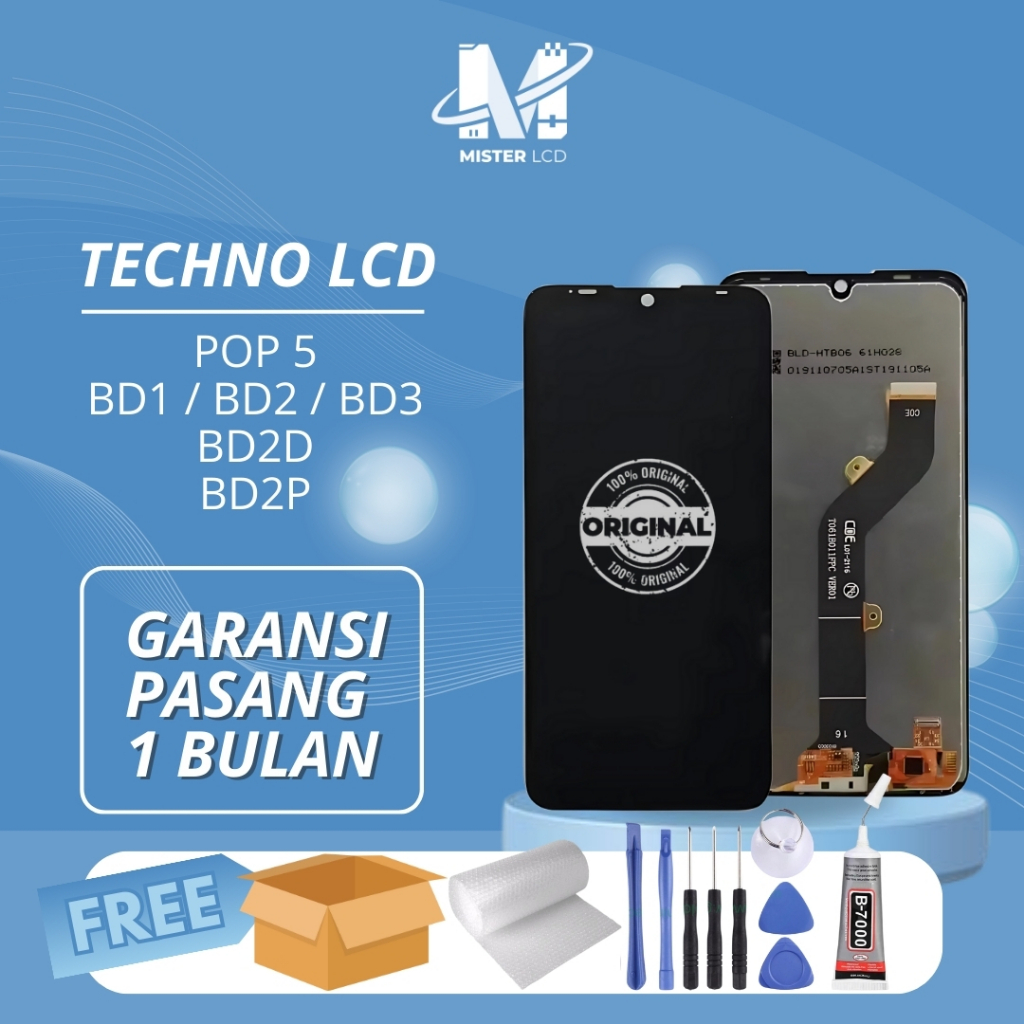 Jual LCD TECHNO POP 5 / BD1 / BD2 / BD3 / BD2D / BD2P FULLSET ORIGINAL ...