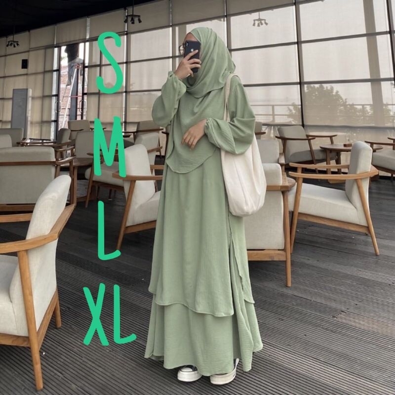 Jual ONE SET wanita Rok Tunik Abaya model terbaru Fatya one set baju ...