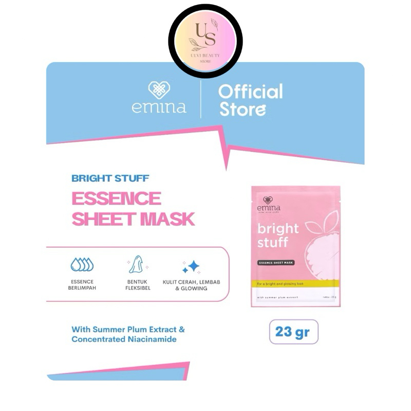 Jual EMINA - Bright Stuff Essence Sheet Mask | Shopee Indonesia
