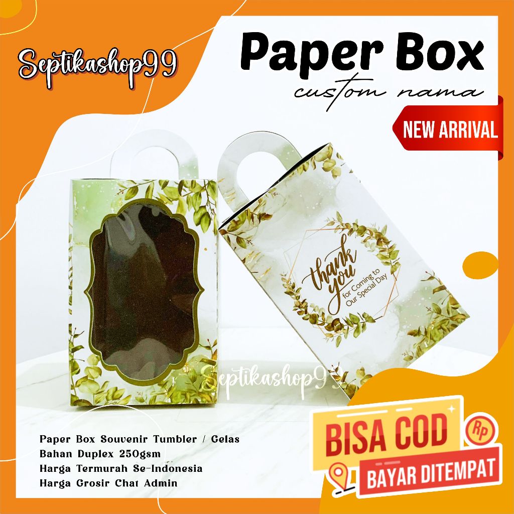 Jual Paper Box Craft Tumbler Dus Packaging Kemasan Souvenir Kardus ...