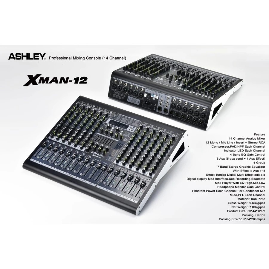 Jual Mixer Ashley Xman12 Original 12 Channel Bluetooth - USB Interface ...
